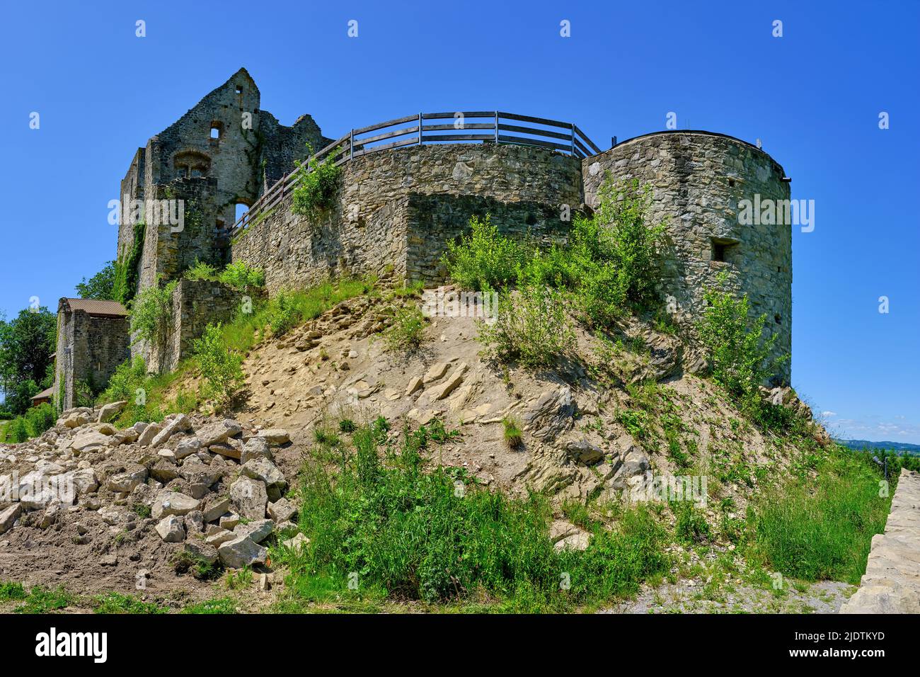 Medieval Sulzberg Castle ruins in the Upper Allgaeu region near Kempten ...
