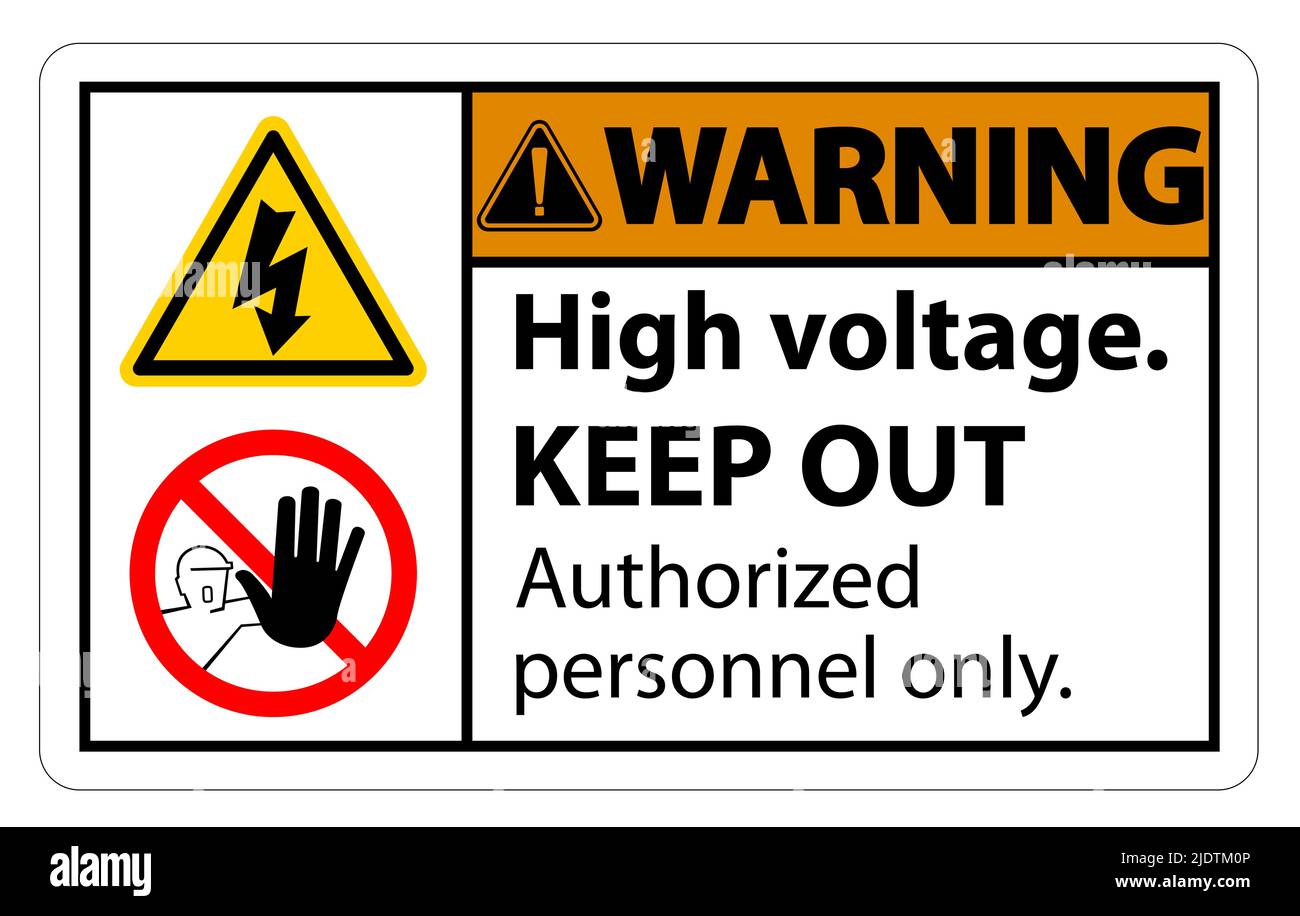 Warning High Voltage Keep Out Sign Isolate On White Background,Vector ...