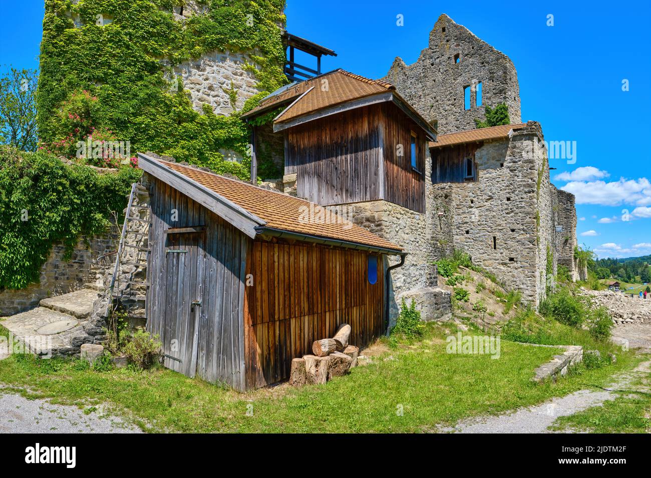 Medieval Sulzberg Castle ruins in the Upper Allgaeu region near Kempten ...