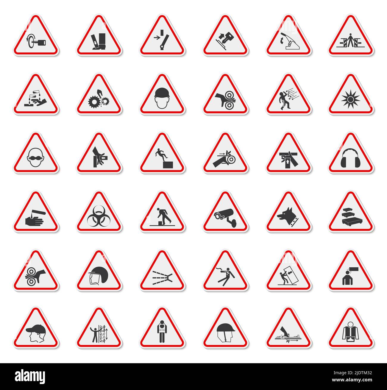 Warning Hazard Symbols labels Sign Isolate on White Background,Vector ...