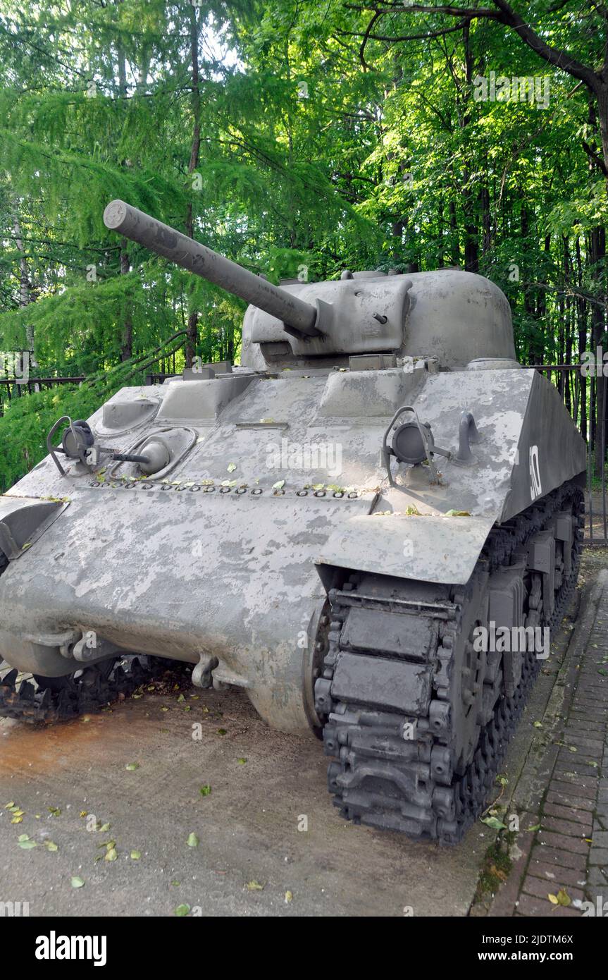 Moscow, Russia - June 12, 2022: M4A2 Sherman medium tank, exhibit of ...
