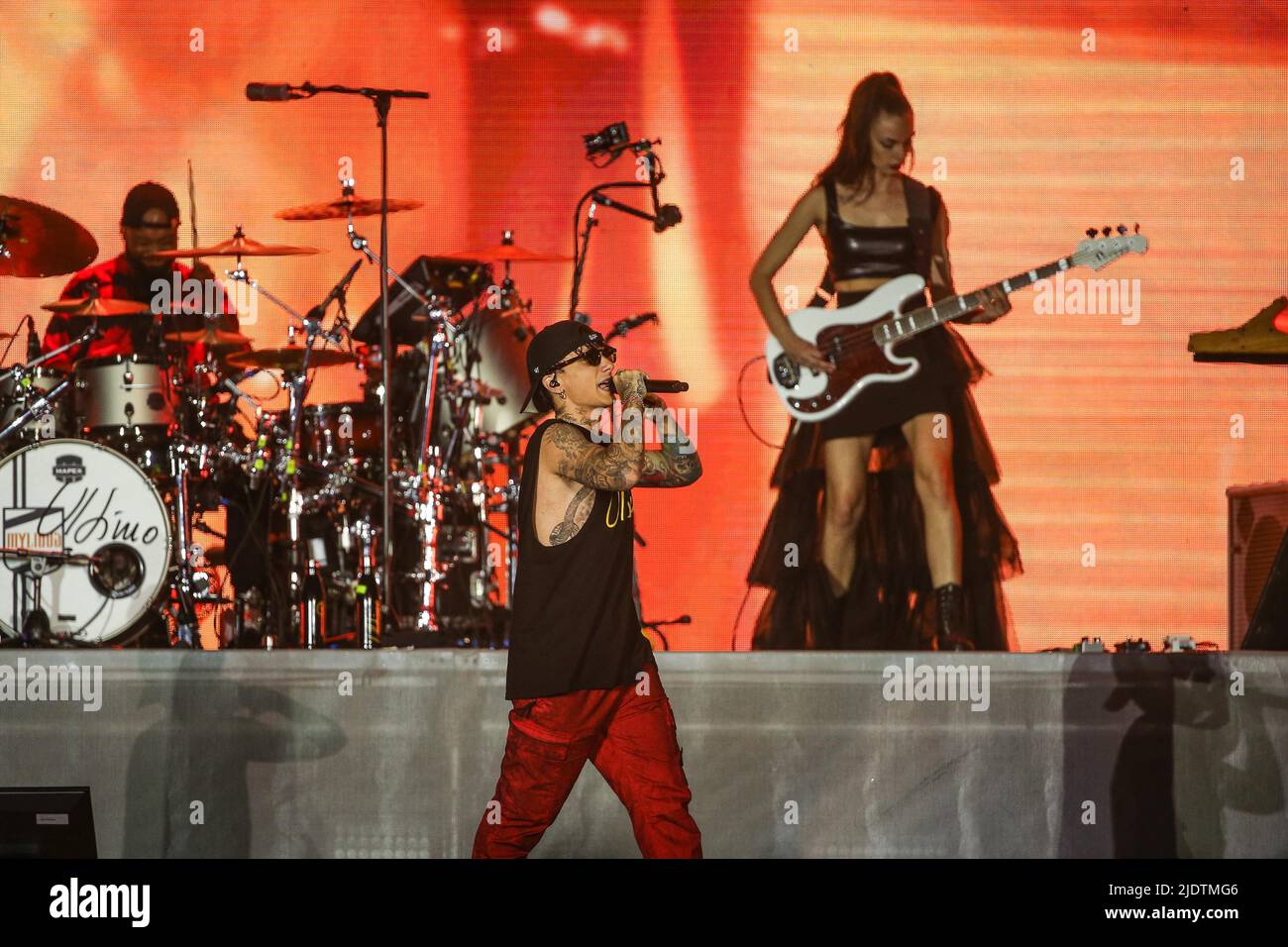 Ultimo during ULTIMO Stadi 2022 performs live on stage at Olimpico ...