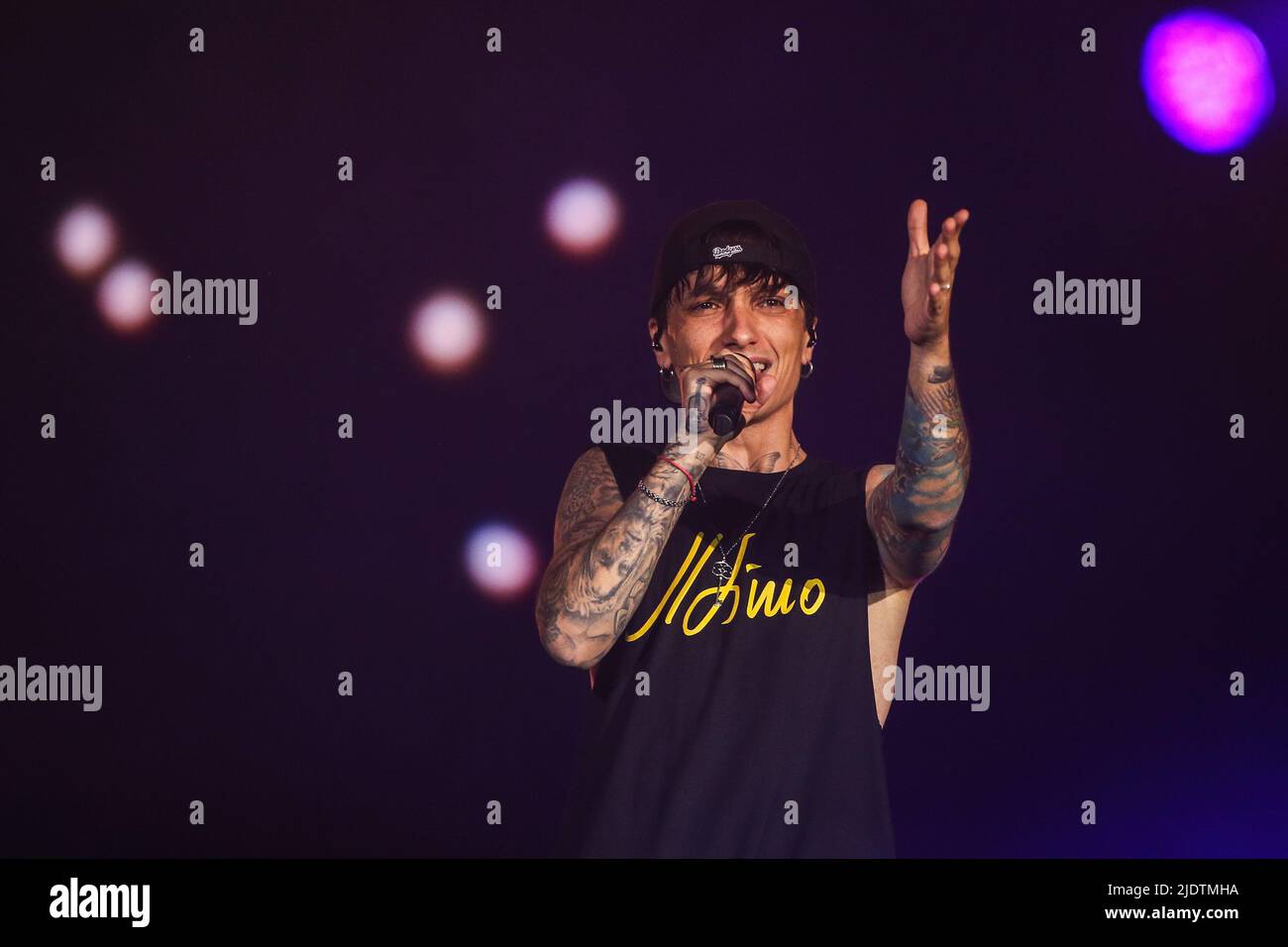 Ultimo during ULTIMO Stadi 2022 performs live on stage at Olimpico ...