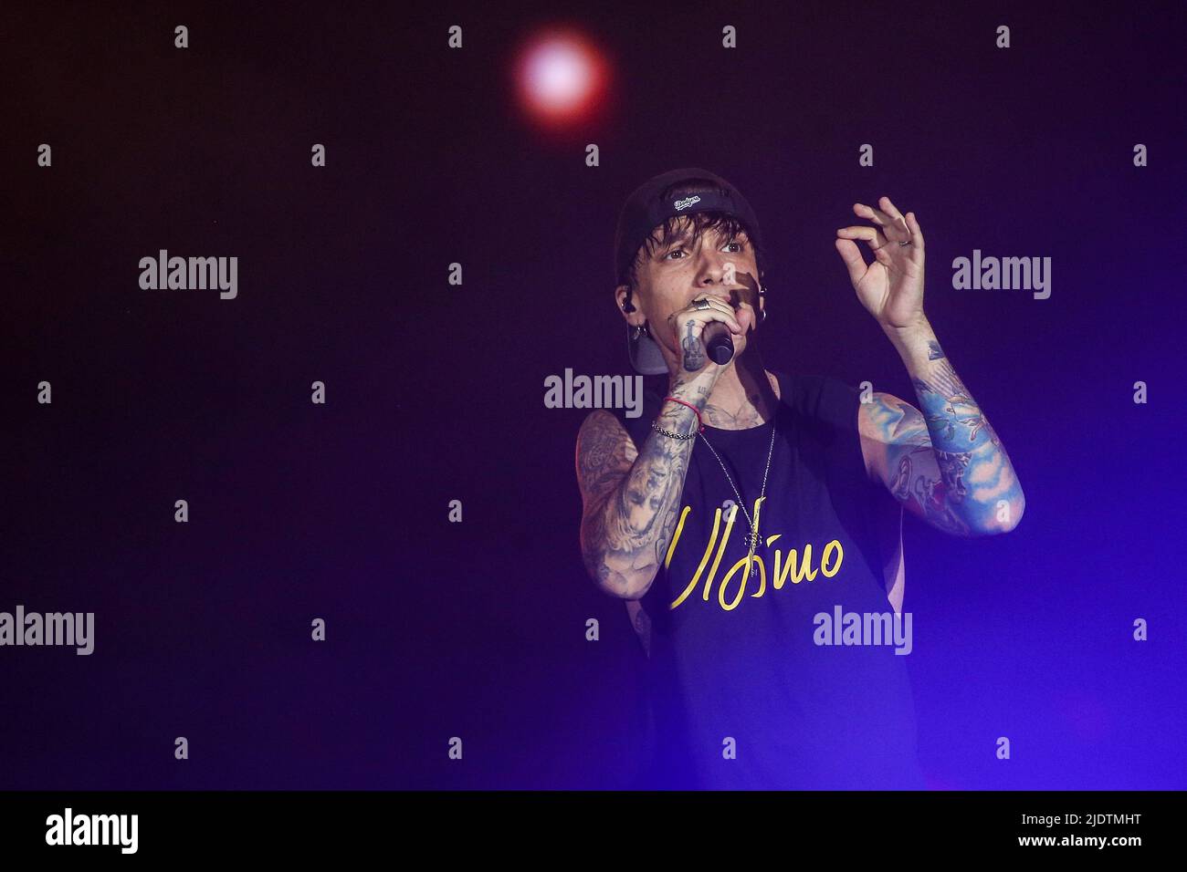 Ultimo during ULTIMO Stadi 2022 performs live on stage at Olimpico ...