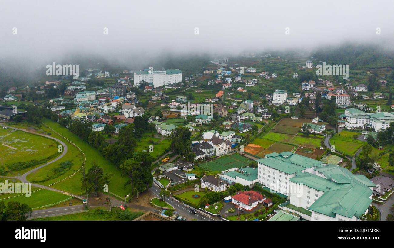 The town of Nuwara Eliya in the mountains. The coldest place in Sri ...