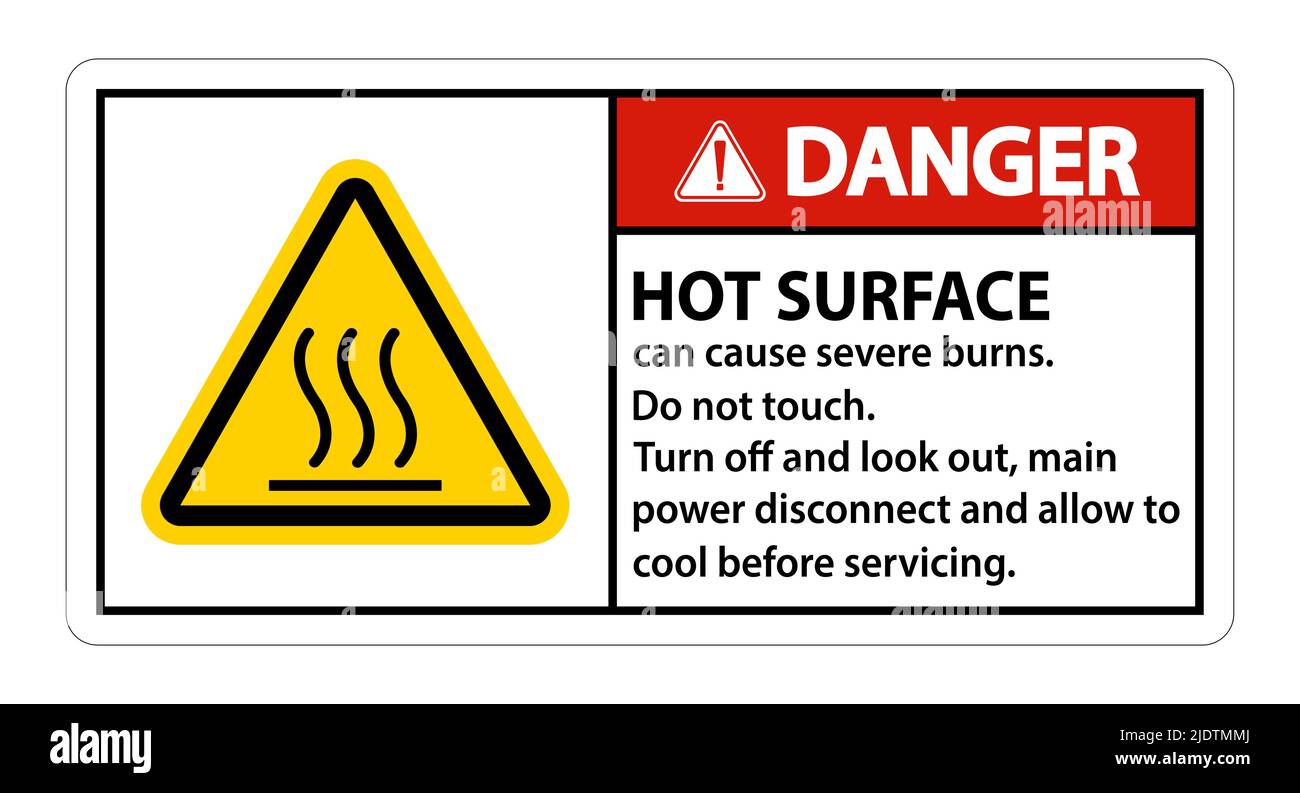 Danger Hot surface sign on white background Stock Vector Image & Art ...