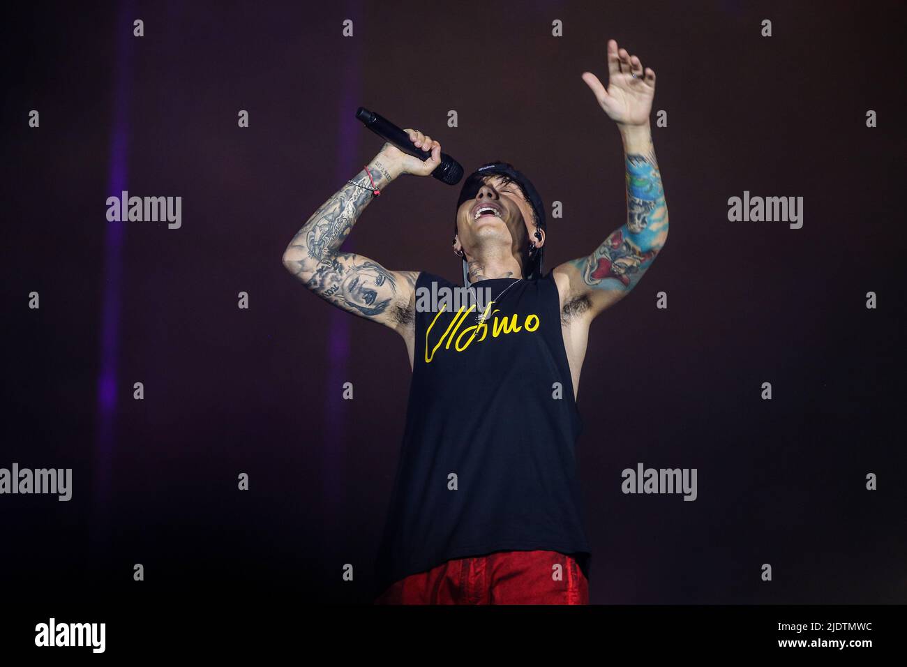 Ultimo during ULTIMO Stadi 2022 performs live on stage at Olimpico ...