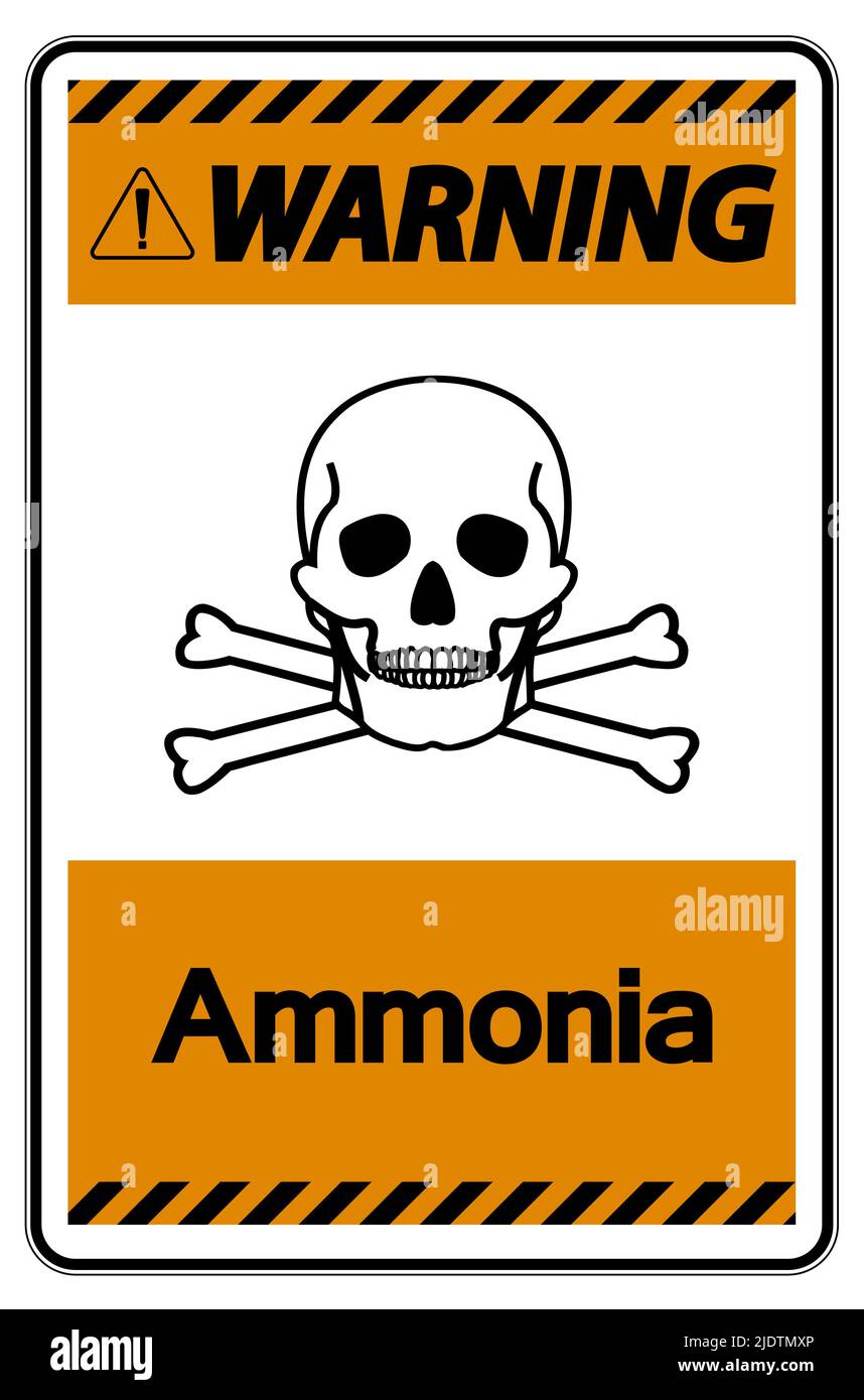 Warning Ammonia Symbol Sign On White Background Stock Vector Image ...