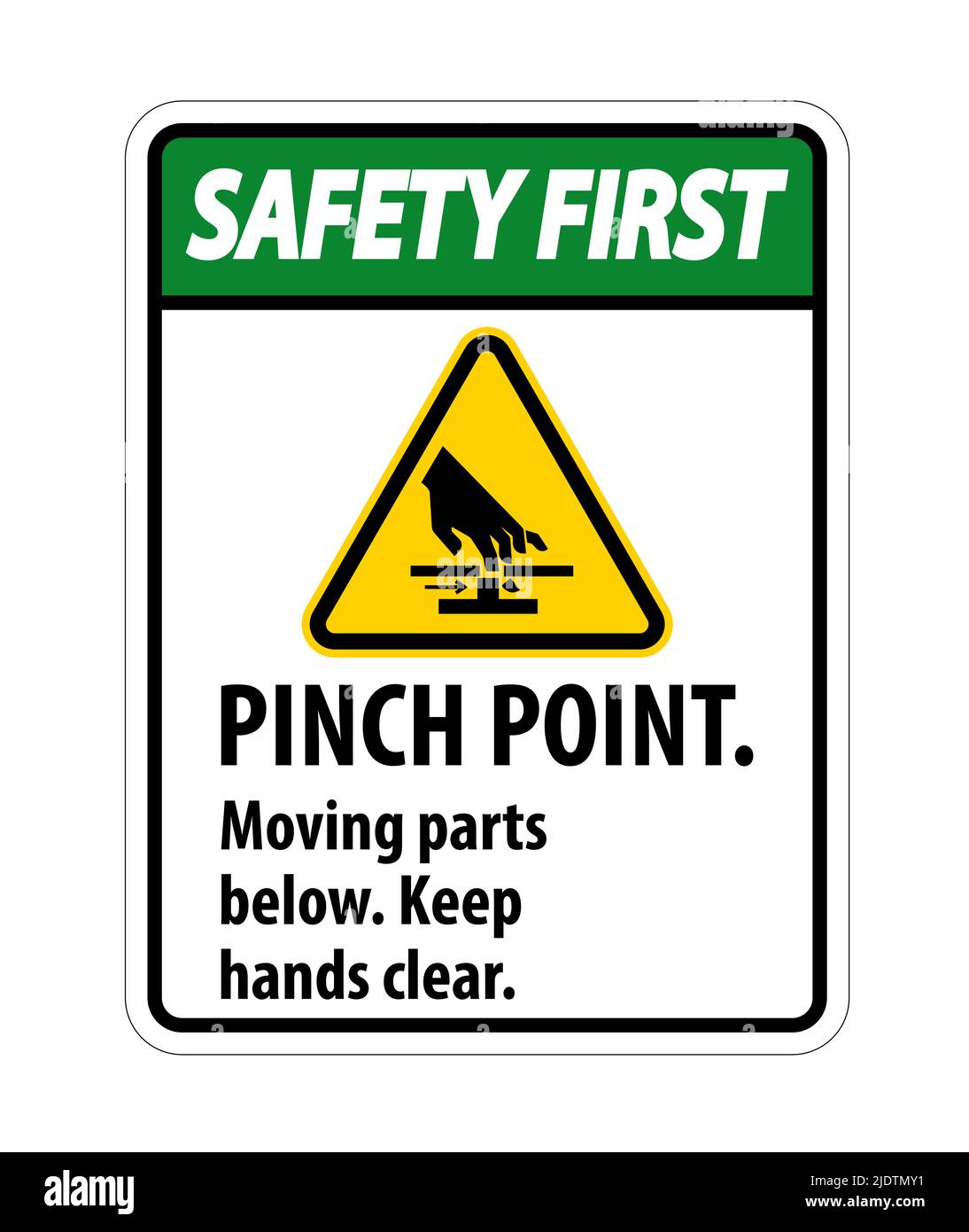 Safety Pinch Point, Moving Parts Below, Keep Hands Clear Symbol Sign ...