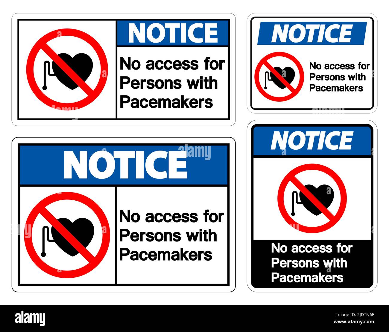 Notice No Access For Persons With Pacemaker Symbol Sign On White ...