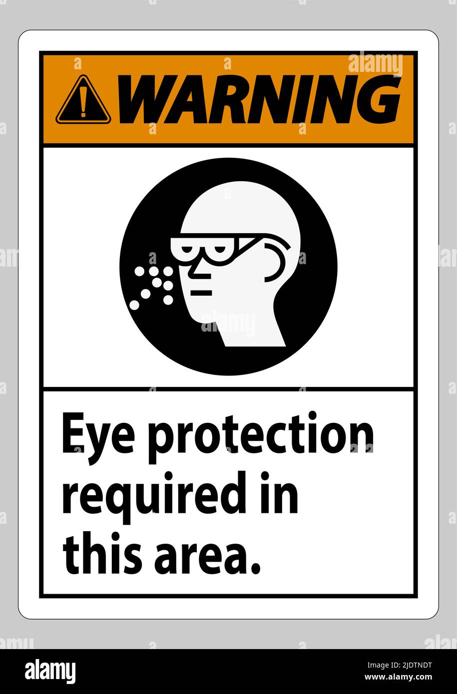 Warning Sign Eye Protection Required In This Area Stock Vector Image ...