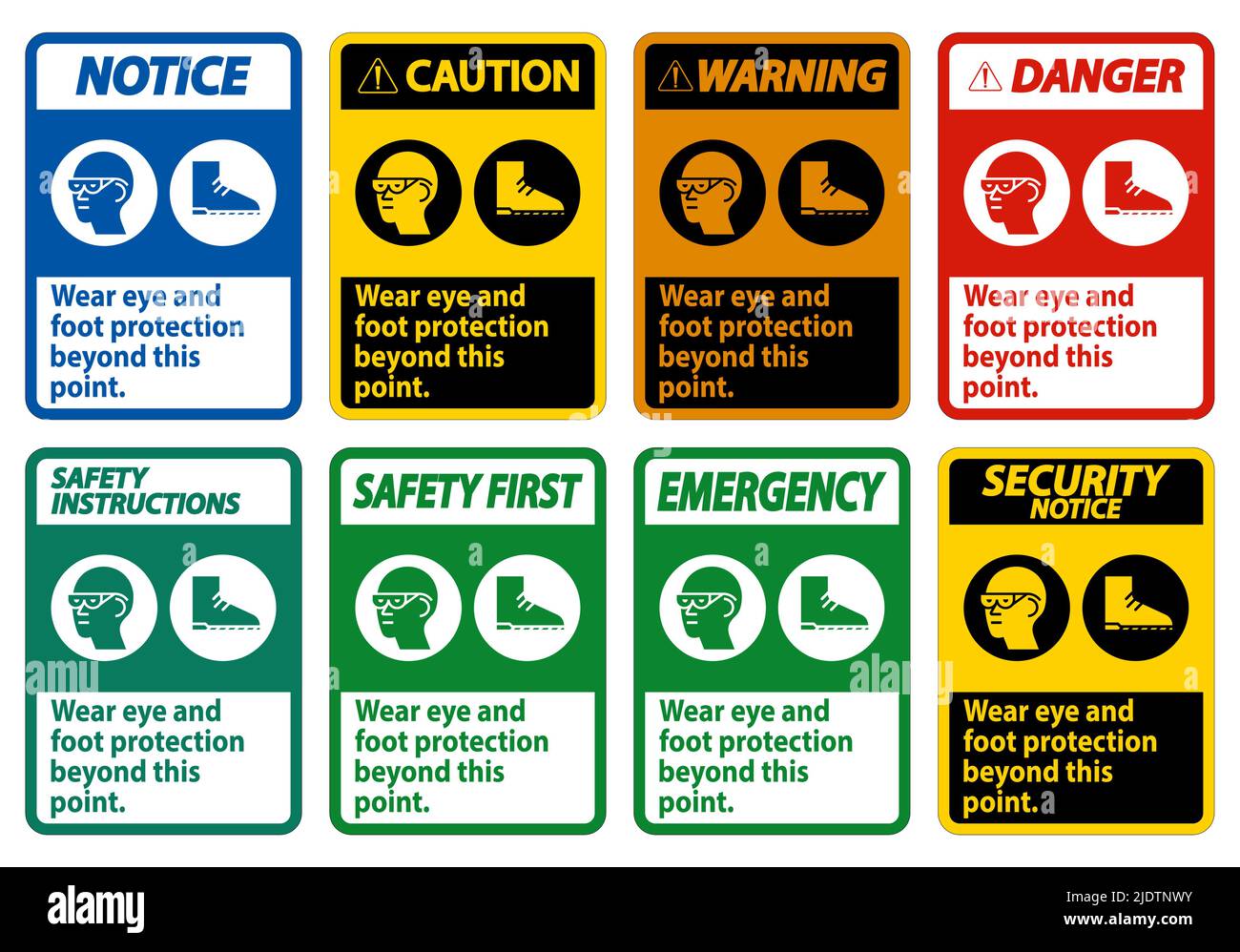 Wear Eye And Foot Protection Beyond This Point With PPE Symbols Stock ...
