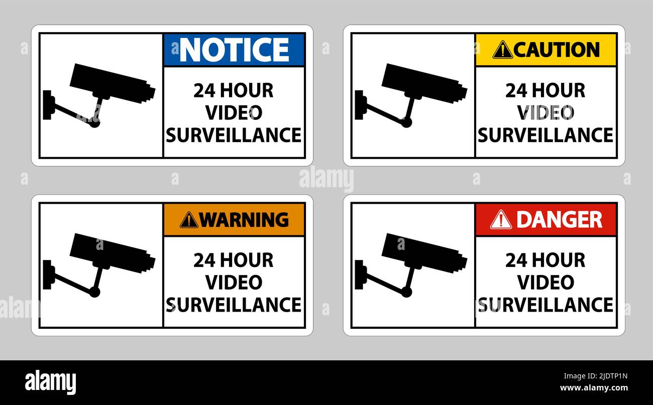 CCTV 24 Hour Video Surveillance Sign Stock Vector Image & Art - Alamy
