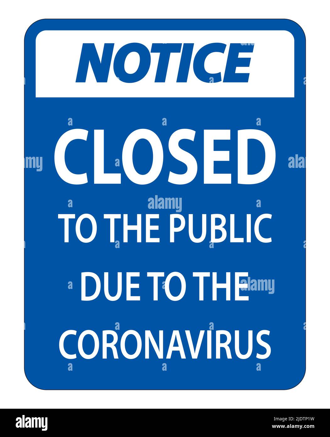 Notice Closed to public sign on white background Stock Vector Image ...