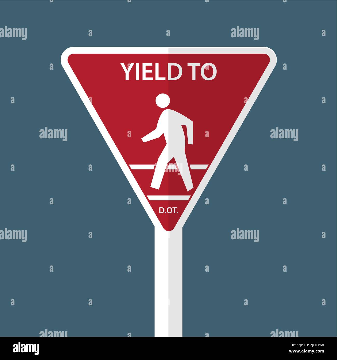 Yield pedestrian crossing sign Stock Vector Images - Alamy