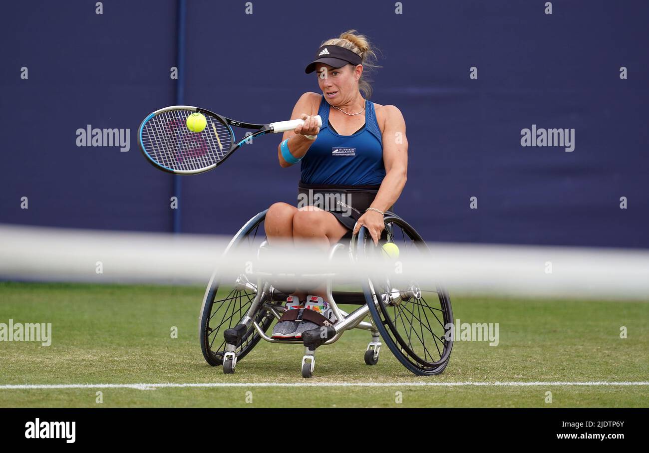 Lucy Shuker in action in the Women’s wheelchair singles on day six of ...