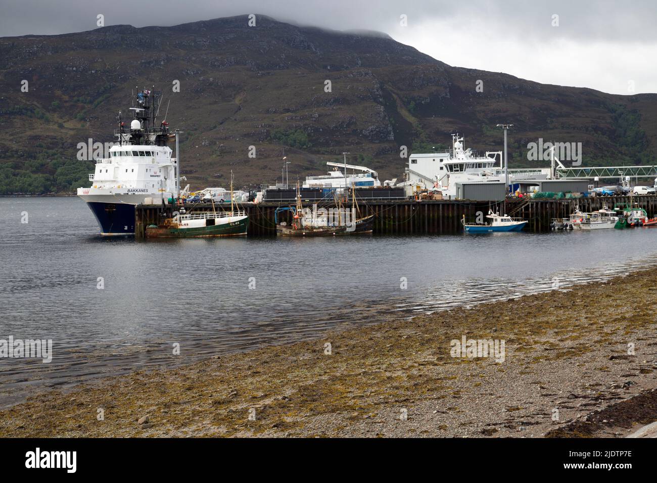 Boats in the Harbor, Ullapool, Ross and Cromarty, Highlands, Scotland ...