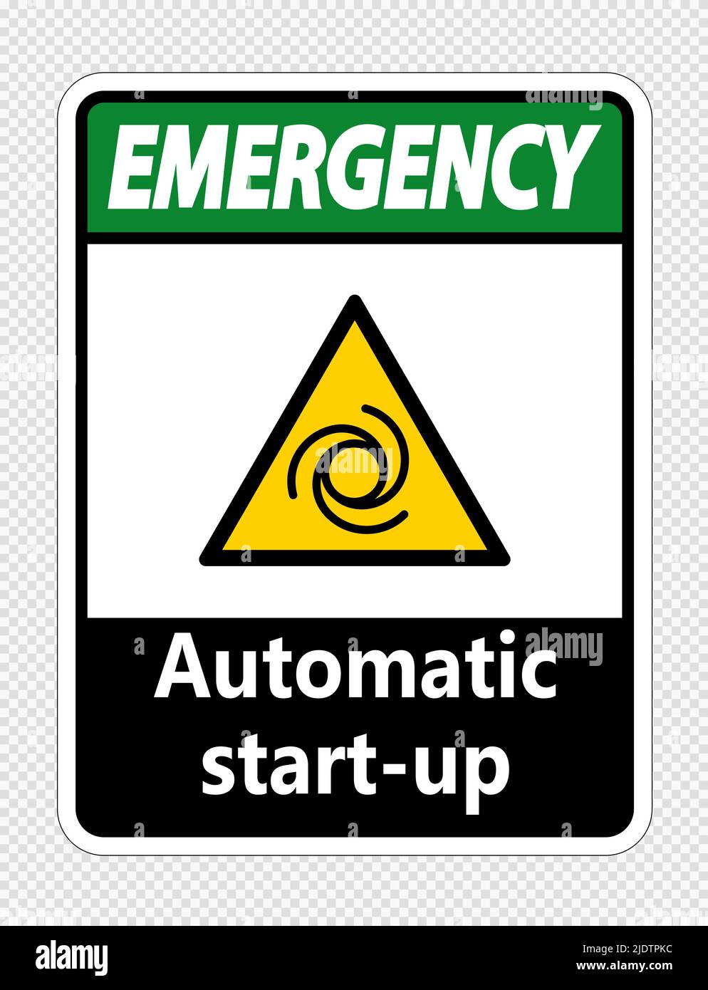 Emergency automatic start-up sign on transparent background,vector ...