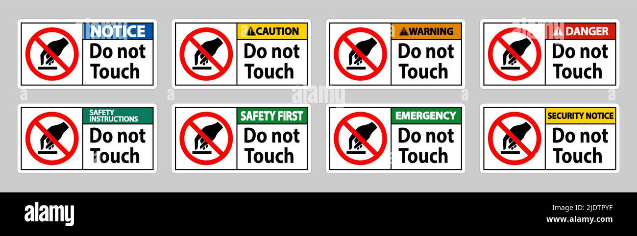 Do Not Touch Symbol Sign Isolate On White Background Stock Vector Image ...
