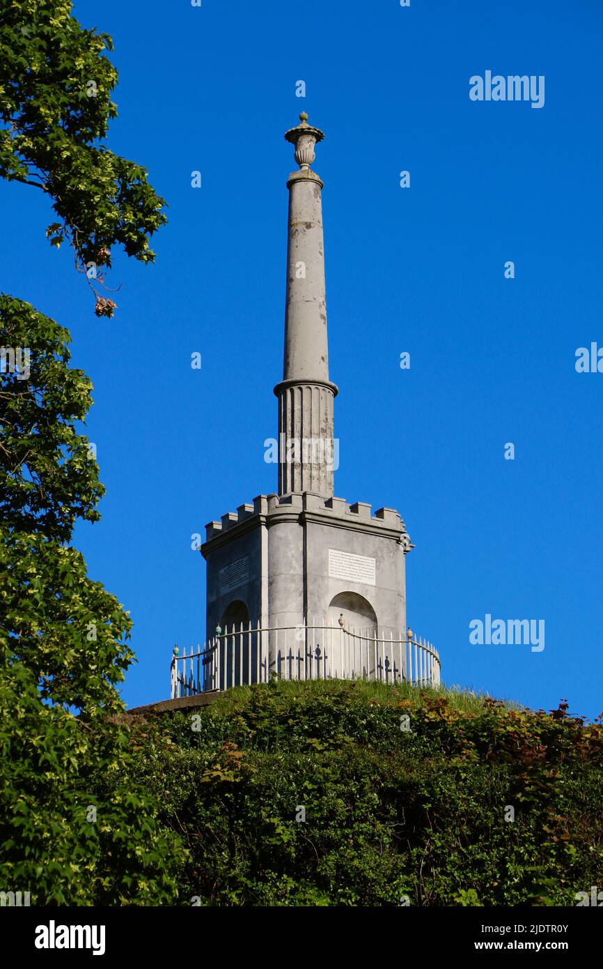 The Simmons memorial pillar on top of the Dane John mound in the Dane ...