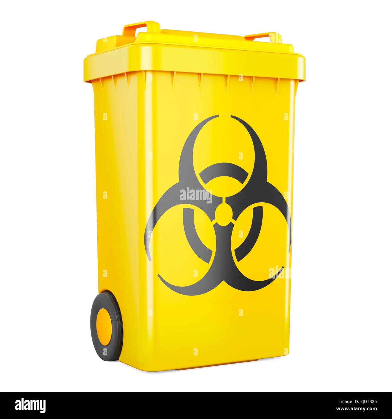 Waste container with biohazard sign, 3D rendering isolated on white ...