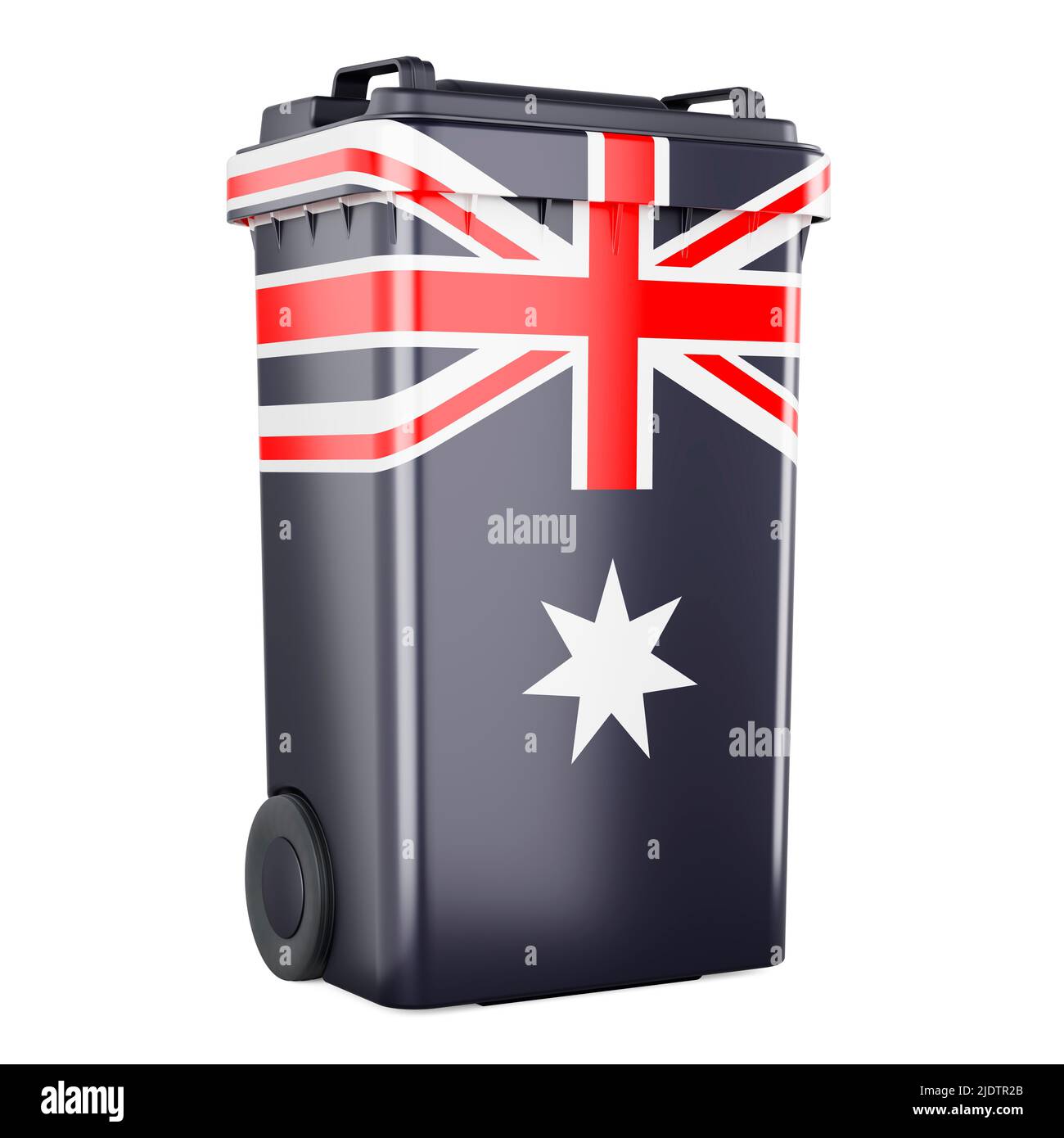 Waste container with Australian flag, 3D rendering isolated on white ...
