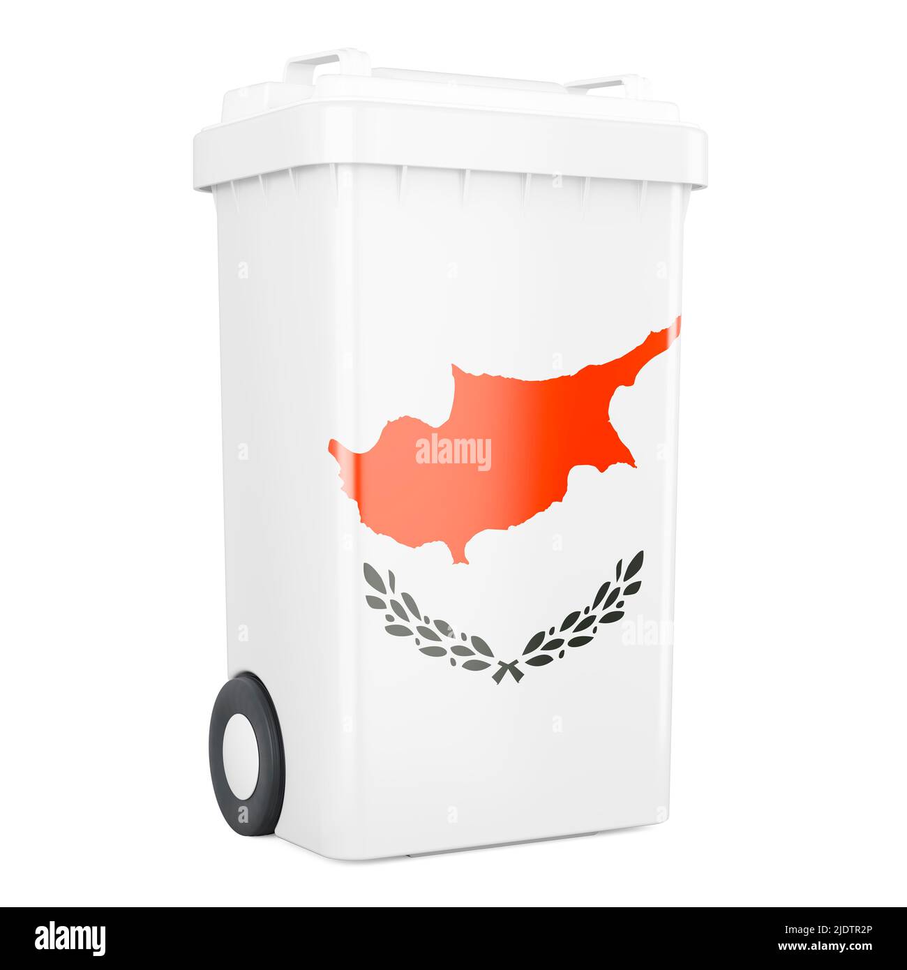 Waste container with Cypriot flag, 3D rendering isolated on white ...