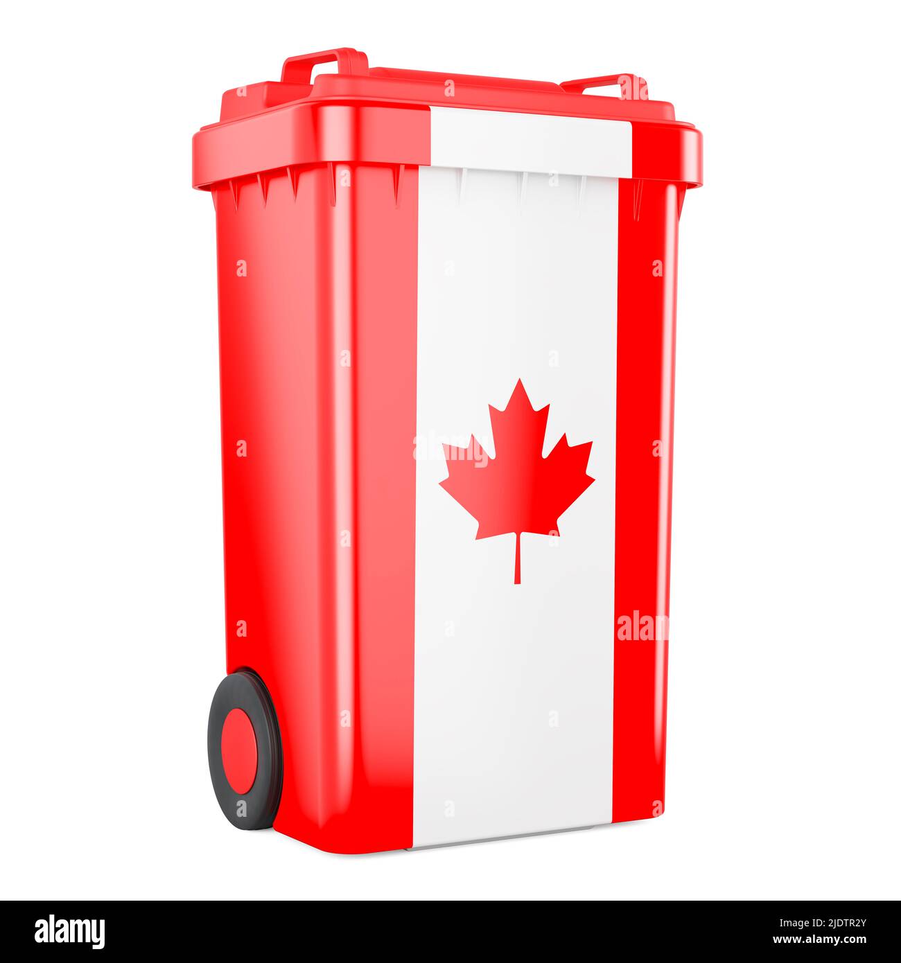 Waste container with Canadian flag, 3D rendering isolated on white ...