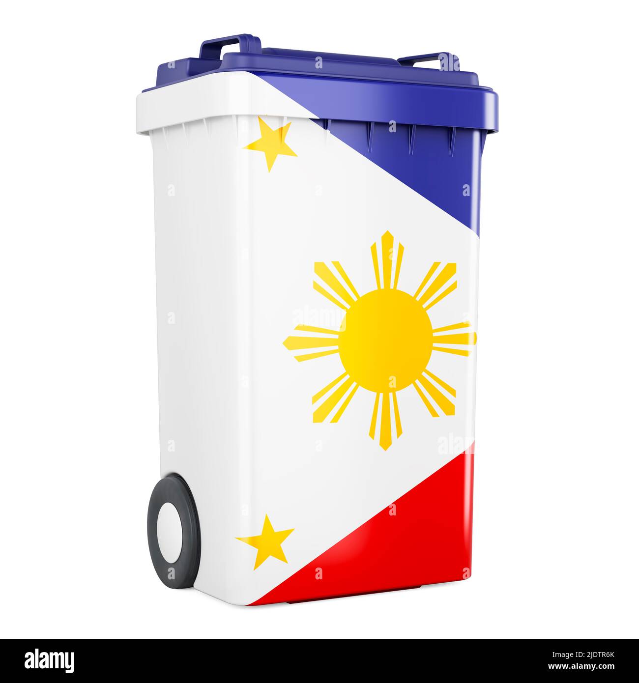 Waste container with Filipino flag, 3D rendering isolated on white ...