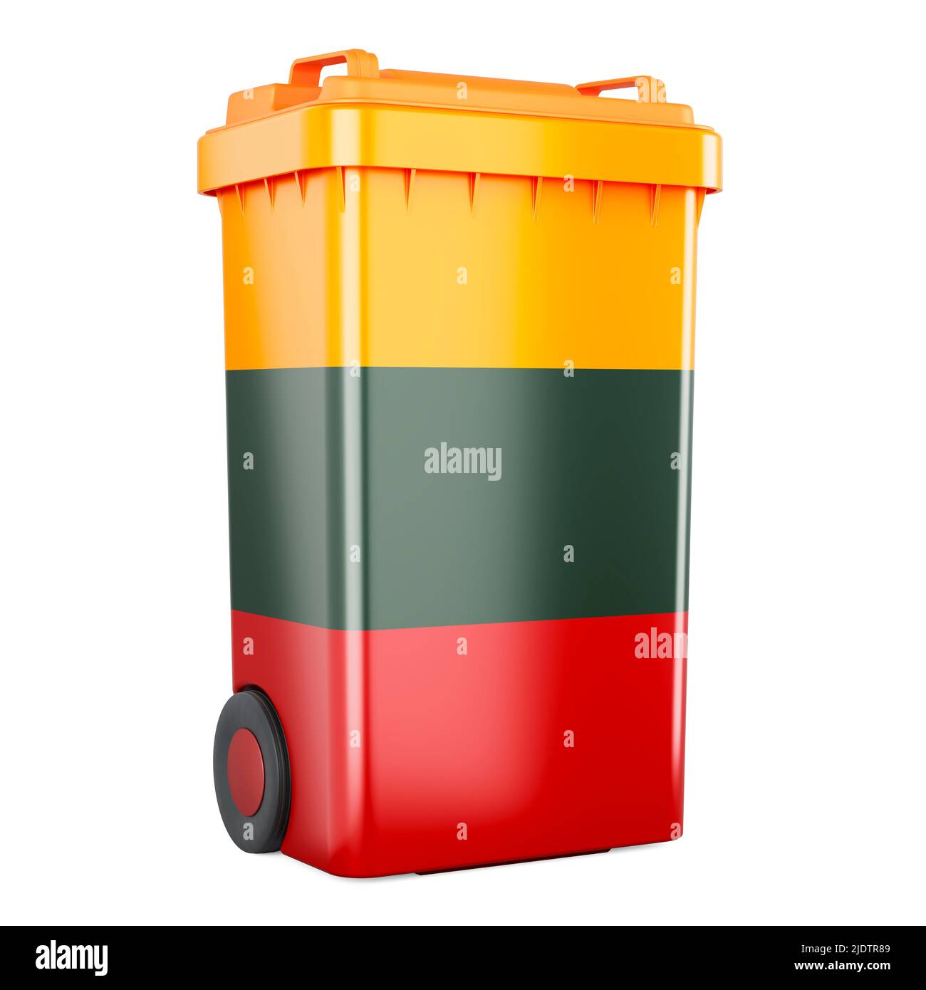 Waste container with Lithuanian flag, 3D rendering isolated on white ...