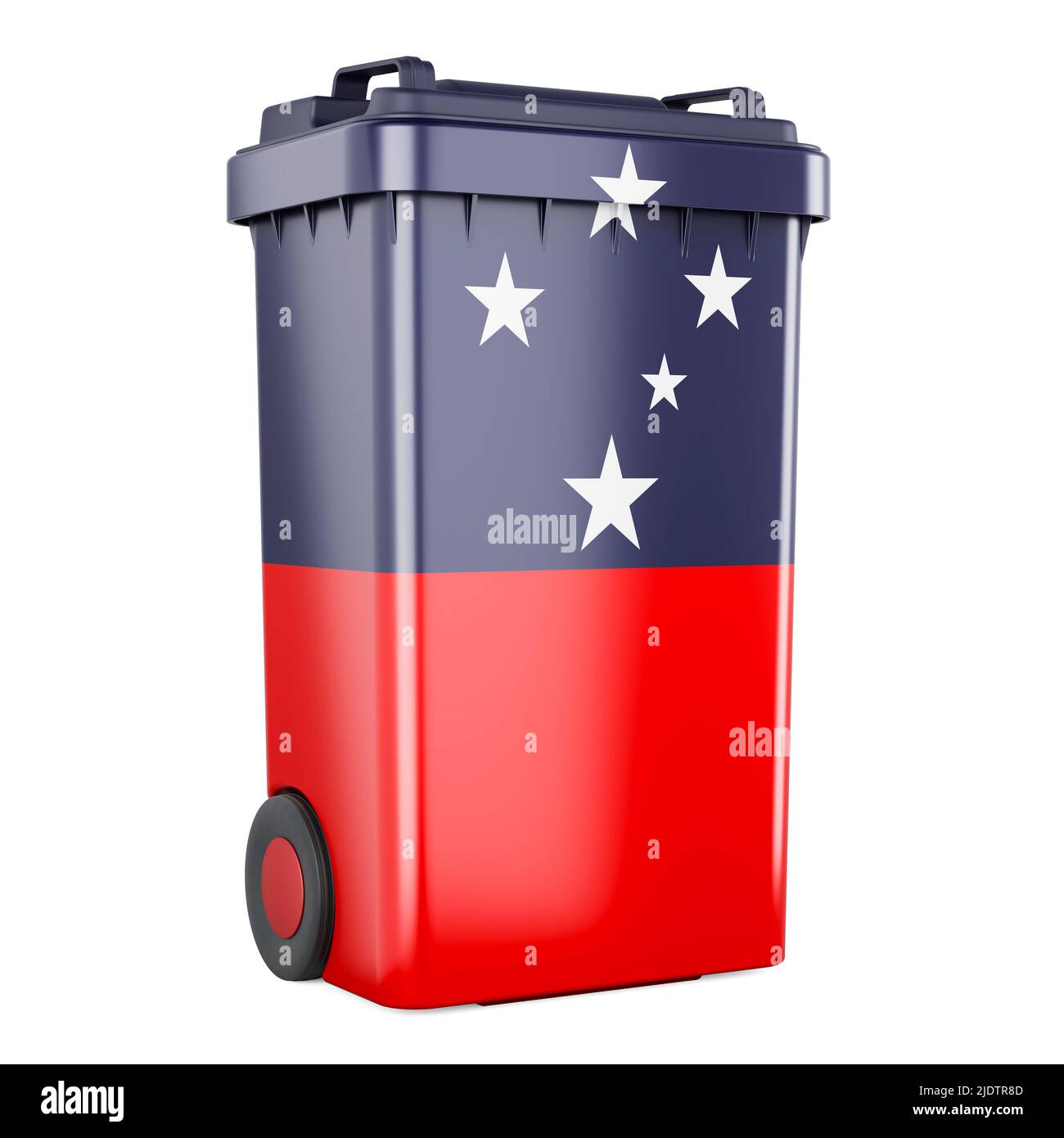 Waste container with Samoan flag, 3D rendering isolated on white ...