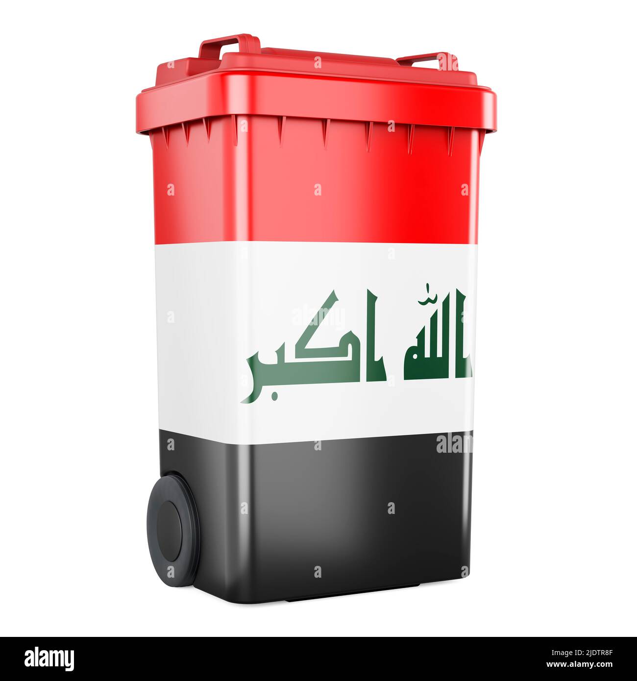 Waste container with Iraqi flag, 3D rendering isolated on white ...