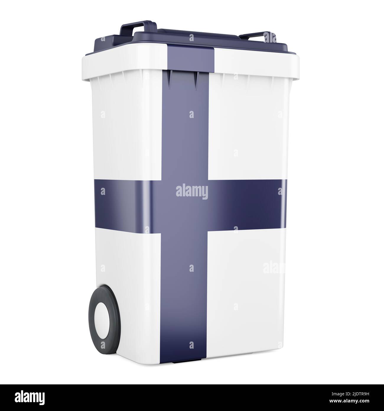 Waste container with Finnish flag, 3D rendering isolated on white ...