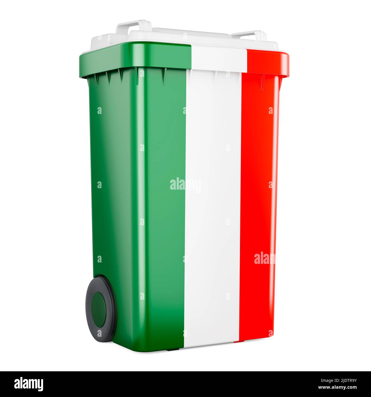 Waste container with Irish flag, 3D rendering isolated on white ...