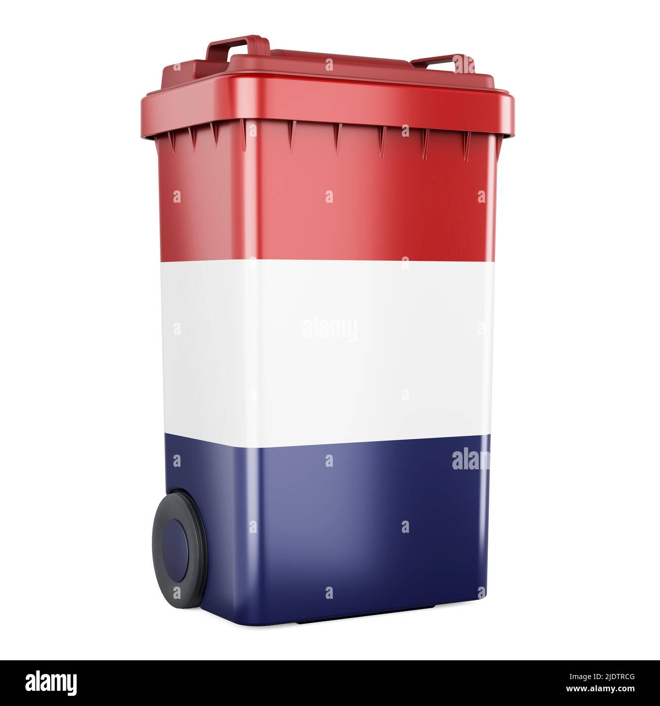 Waste container with the Netherlands flag, 3D rendering isolated on ...