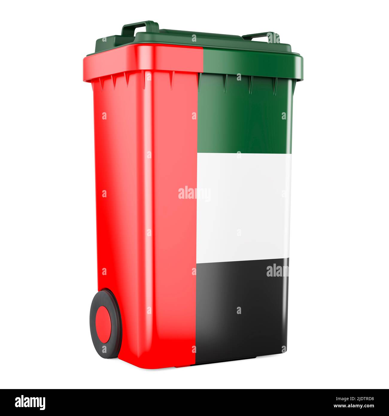 Waste container with the United Arab Emirates flag, 3D rendering ...