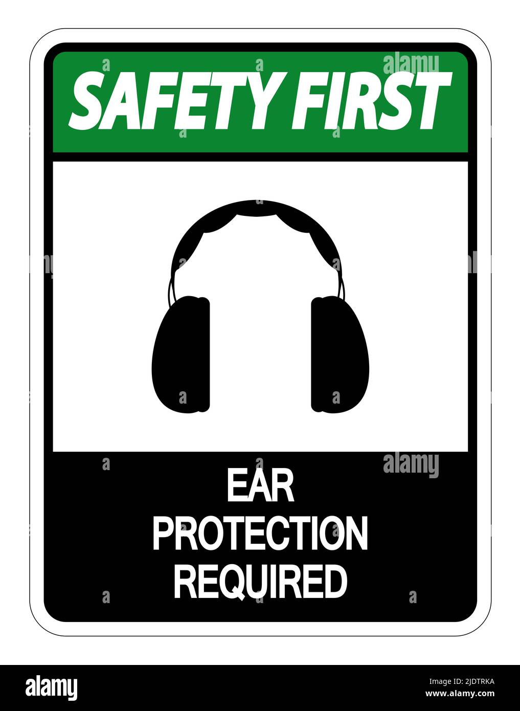 Safety first Ear Protection Required Sign on white background,vector ...