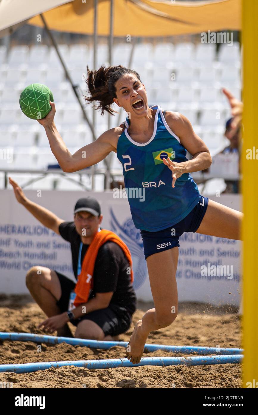 Heraklio(GR), 23/06/2022 - Beach Handball / World Champinships - Terceiro dia da Copa do Mundo ...