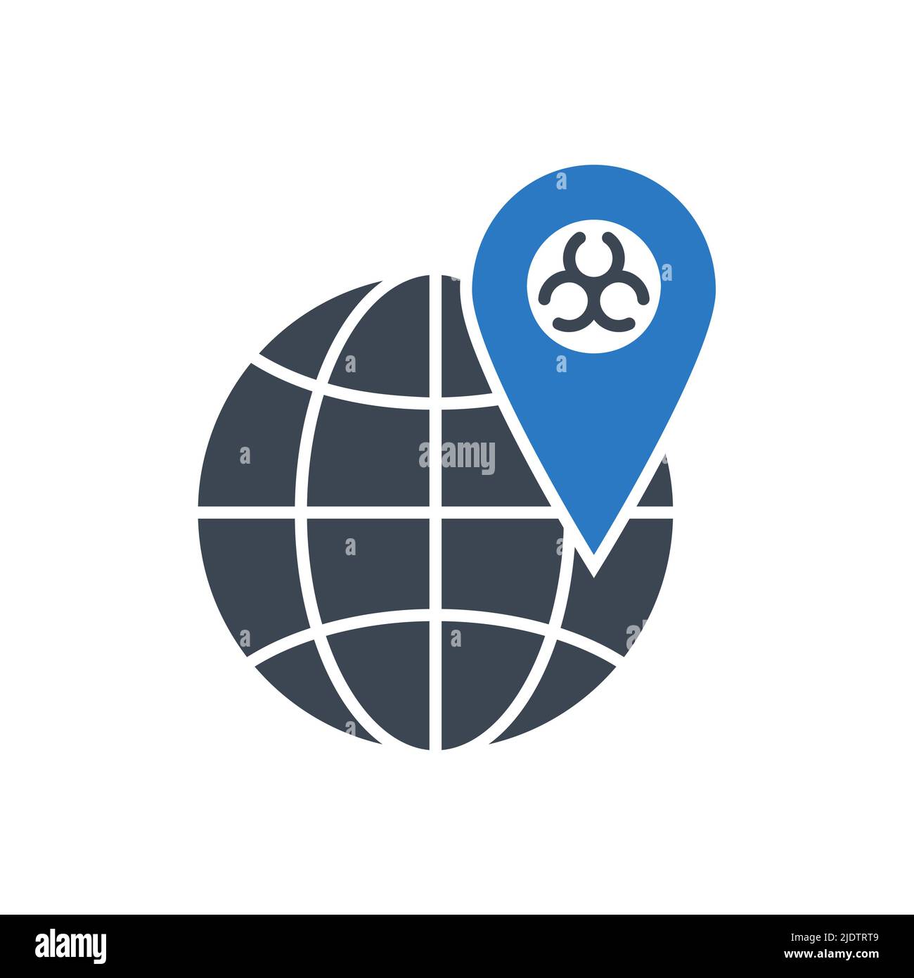 Outbreak virus world related vector glyph icon. Location Sign with ...