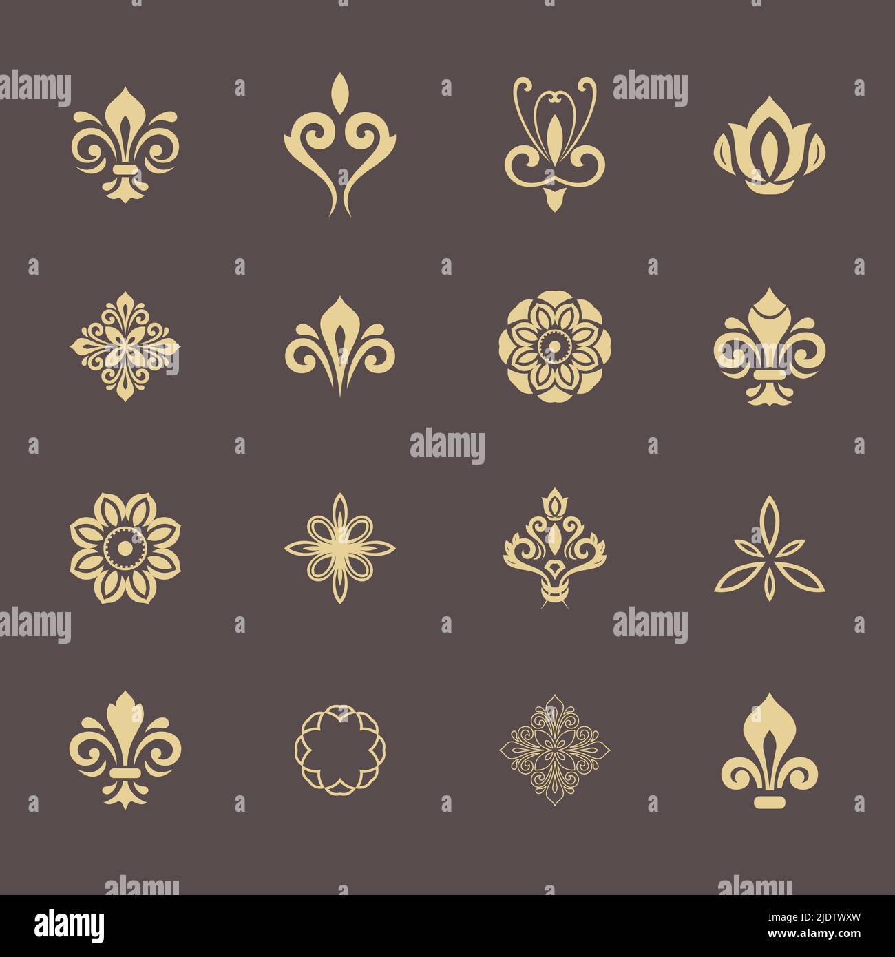 Vintage set of vector patterns. Elements for backgrounds, frames and ...