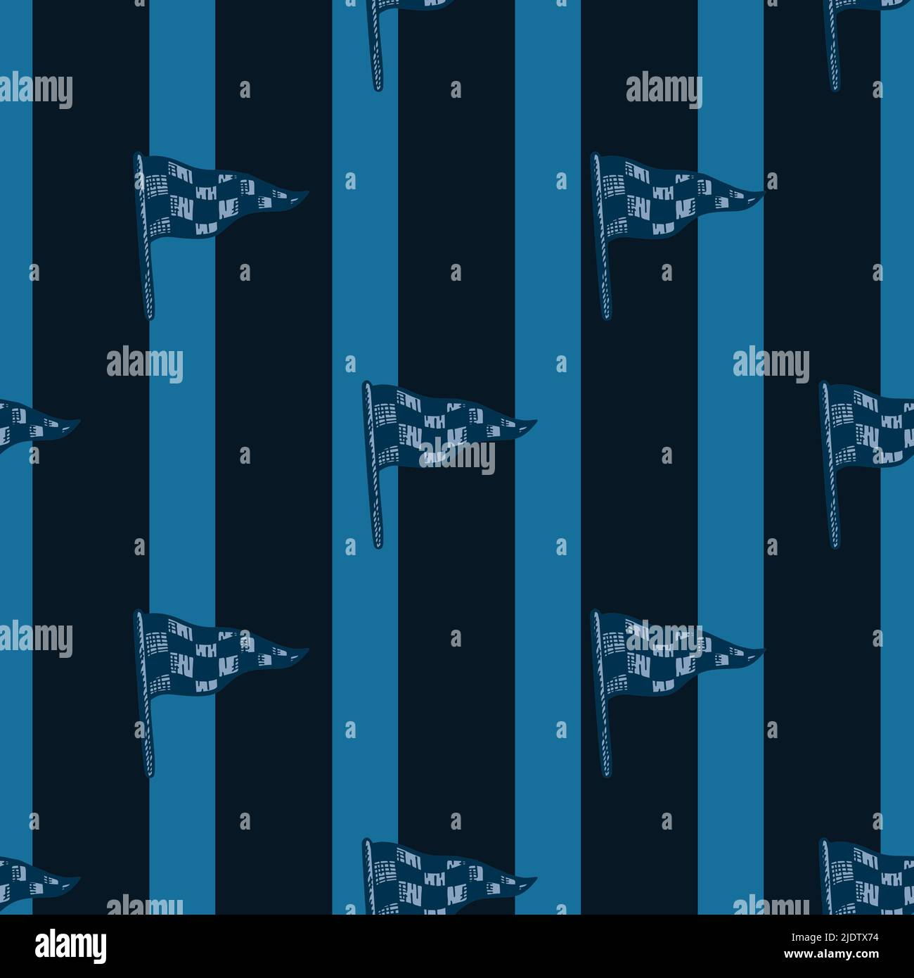 Race flag sketched seamless pattern. Vintage sport elements for drive ...