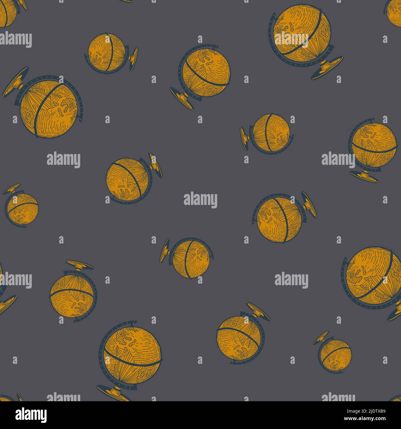 The globe engraved seamless pattern. Vintage background old atlas earth ...