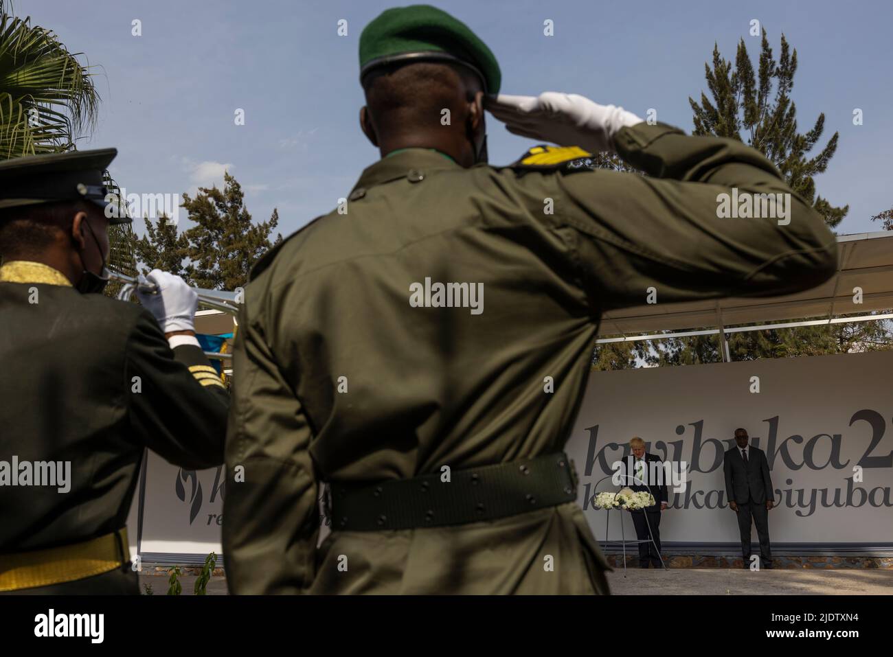 Prime Minister Boris Johnson visits the Kigali Genocide Memorial in ...