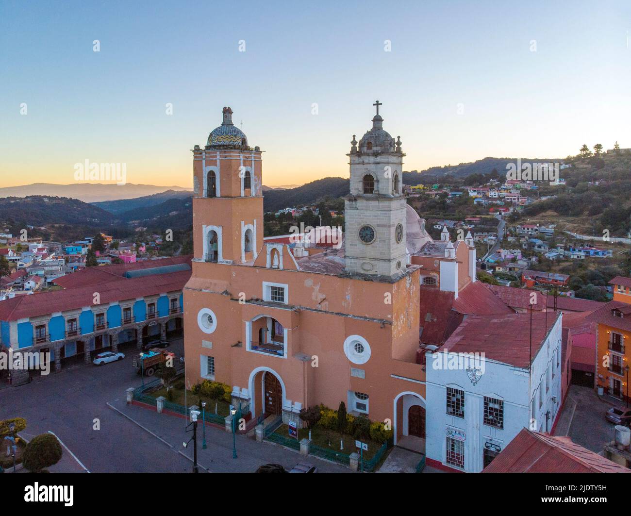 Aerial view of a church in Real del Monte Mexico Stock Photo - Alamy