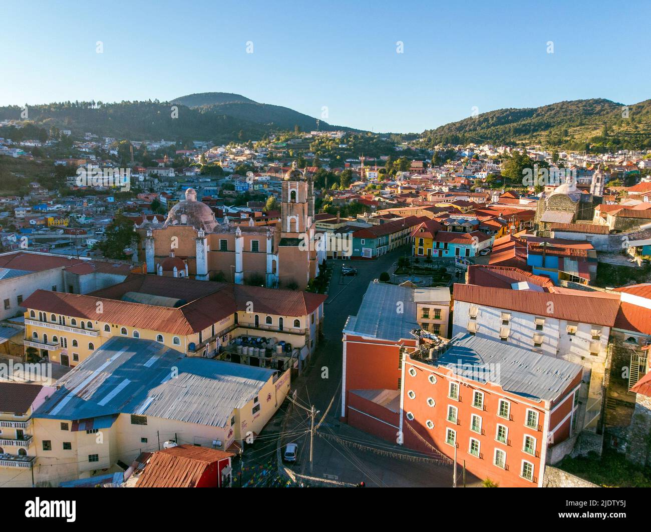 Aerial view of a church in Real del Monte Mexico Stock Photo - Alamy