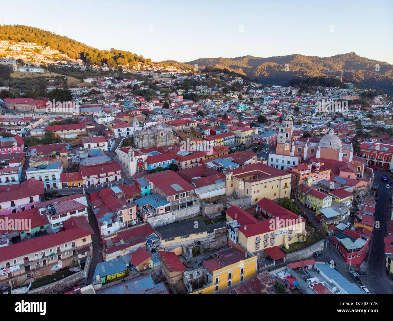 Aerial view of a church in Real del Monte Mexico Stock Photo - Alamy