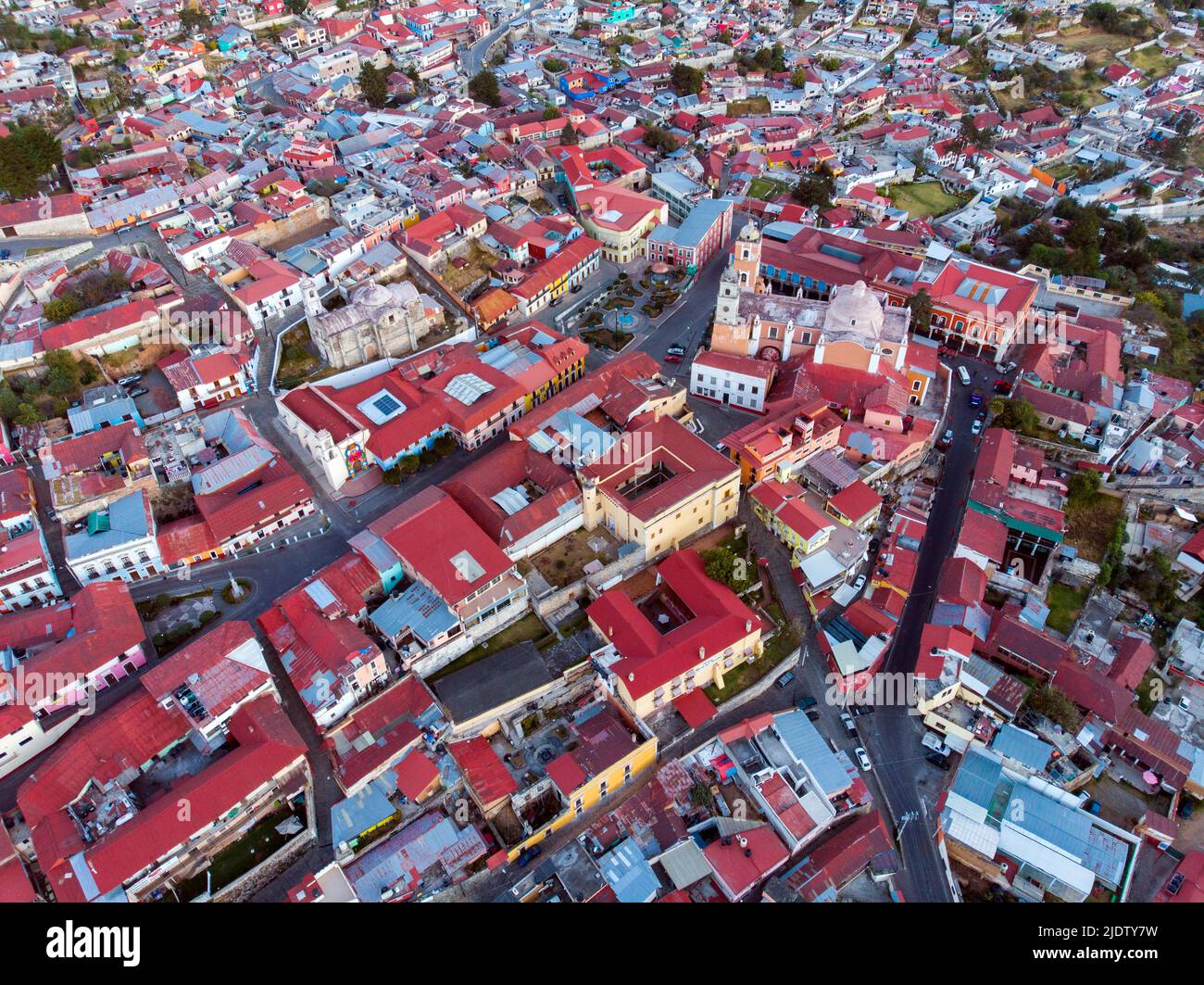 Aerial view of a church in Real del Monte Mexico Stock Photo - Alamy