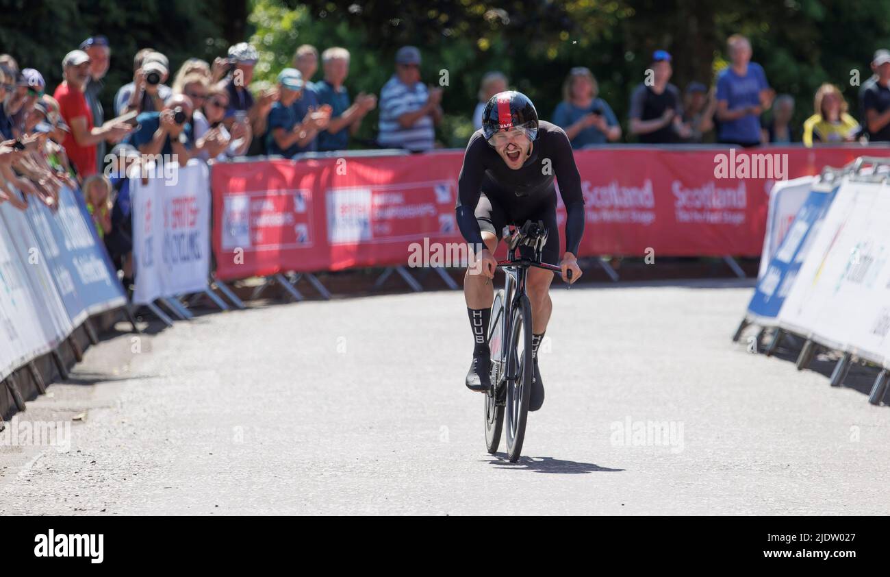 Daniel Bigham takes second place during the 2022 British National Road ...