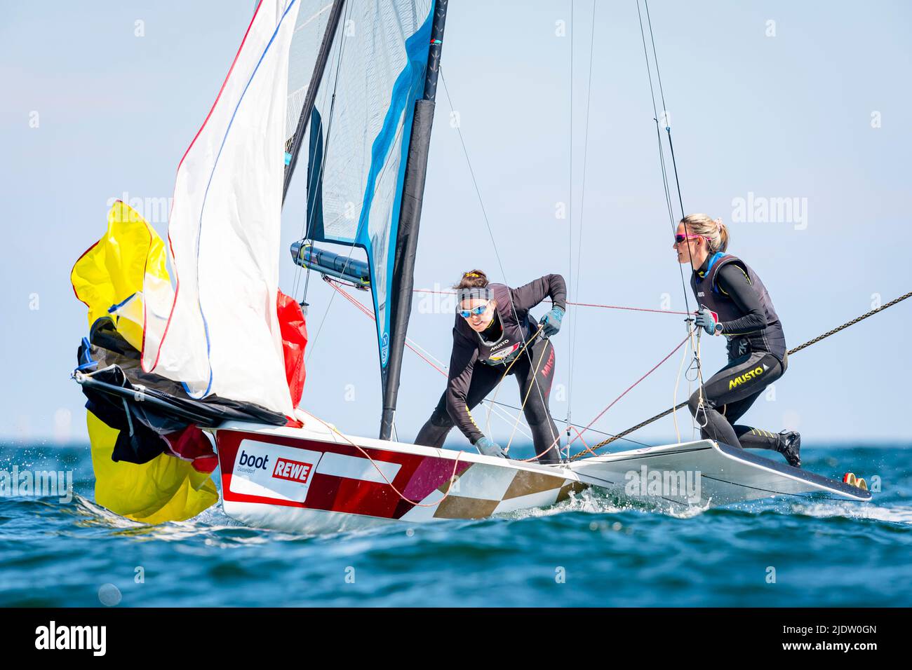 Kiel, Germany. 23rd June, 2022. Sailing: Kiel Week, in front of the ...