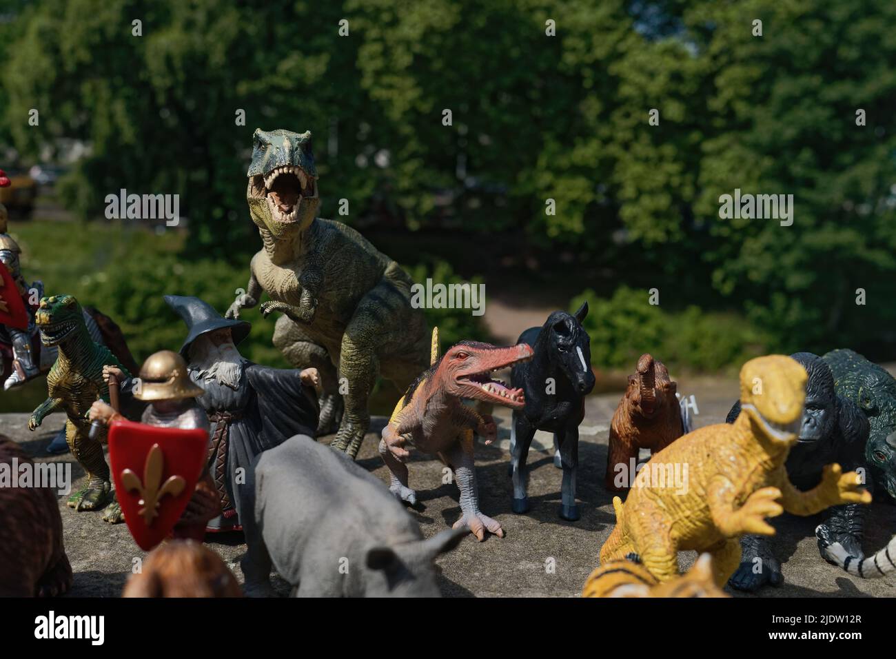 Various plastic toys (animals) at the flea market in Hanover (No. 25 ...